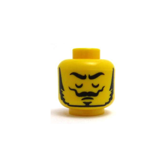 LEGO Head Dual Sided Black Eyebrows, Moustache and Beard, Raised Right ...