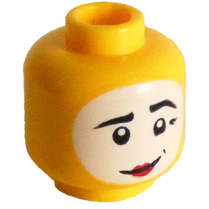 LEGO head with Black Eyebrows, Red Lips and White Face Paint (3274 ...