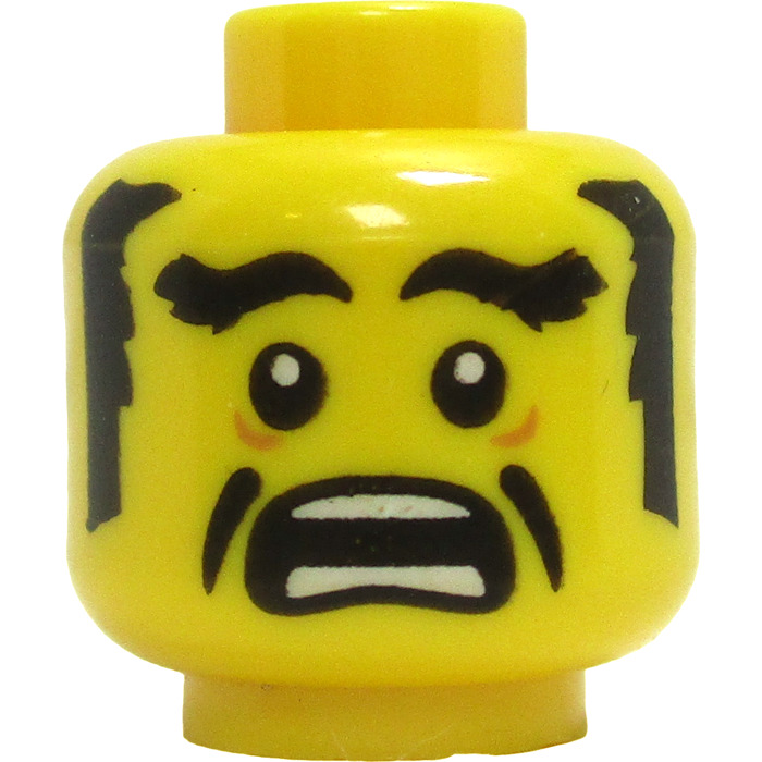 LEGO Head with Black Eyebrows, Sideburns and Mustache (3626 / 34408 ...