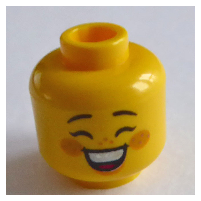 LEGO Head with Bright Light Orange Cheeks and Smile with Braces (3626 / ...