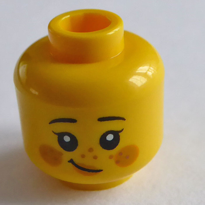 LEGO Head with Bright Light Orange Cheeks and Smile with Braces (3626 / ...