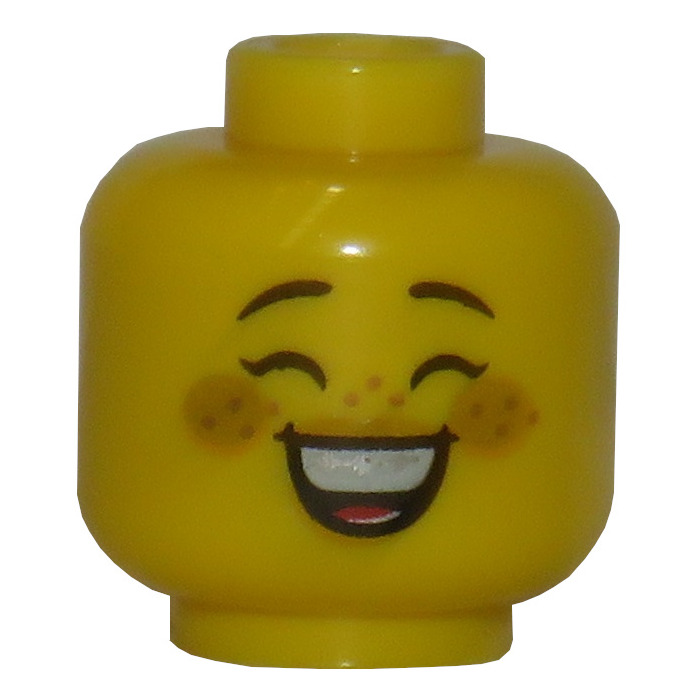 LEGO Head with Bright Light Orange Cheeks and Smile with Braces (3626 / ...