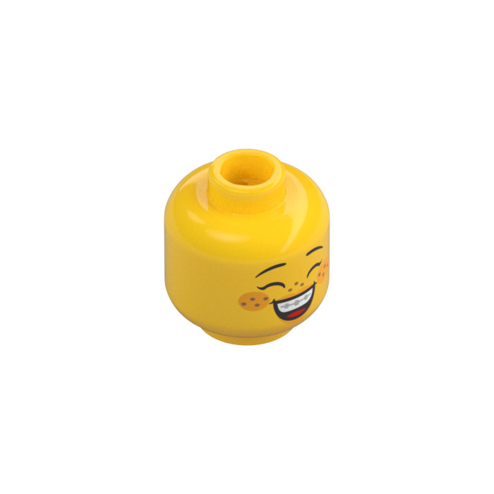LEGO Head with Bright Light Orange Cheeks and Smile with Braces (3626 / ...
