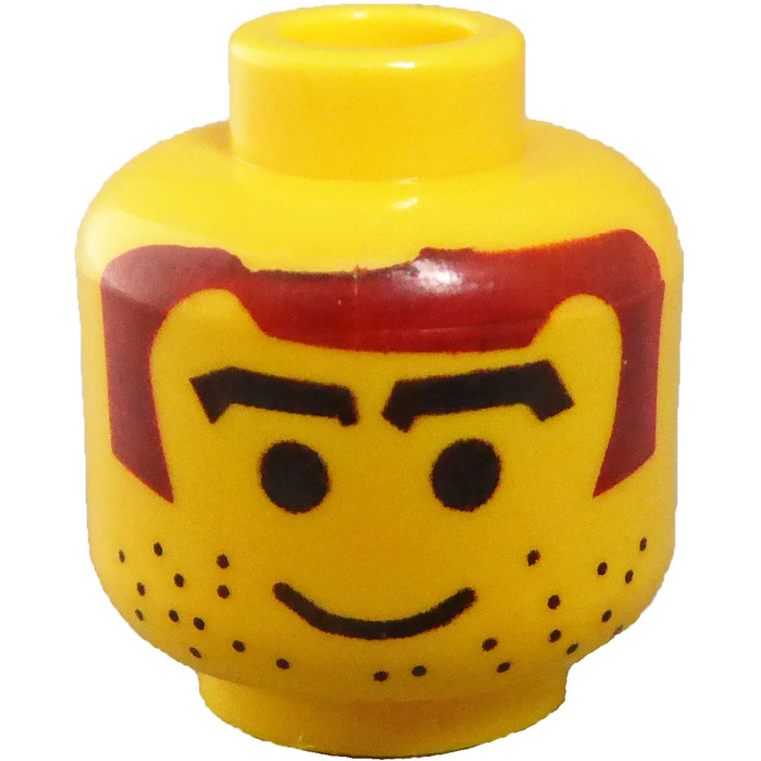 LEGO Head with Brown Hair and Thick Arched Eyebrows (3626) | Brick Owl