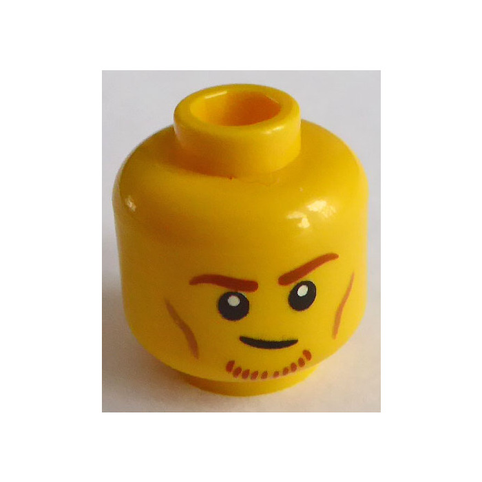 LEGO Head with Dark Orange Eyebrows and Chin Stubble (3626) | Brick Owl