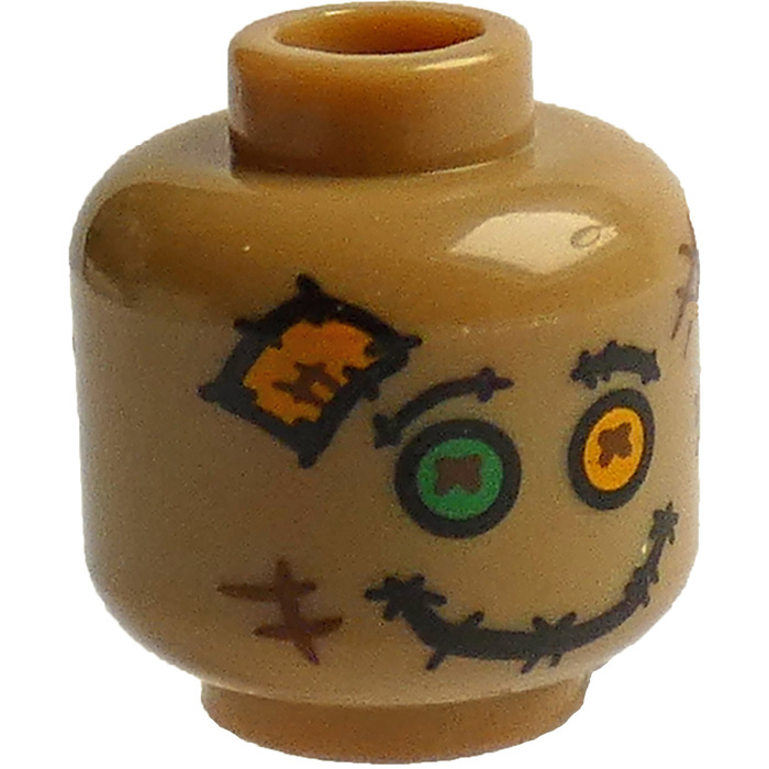 LEGO Head with Green and Yellow Eyes and Stitched Mouth (3626) | Brick ...