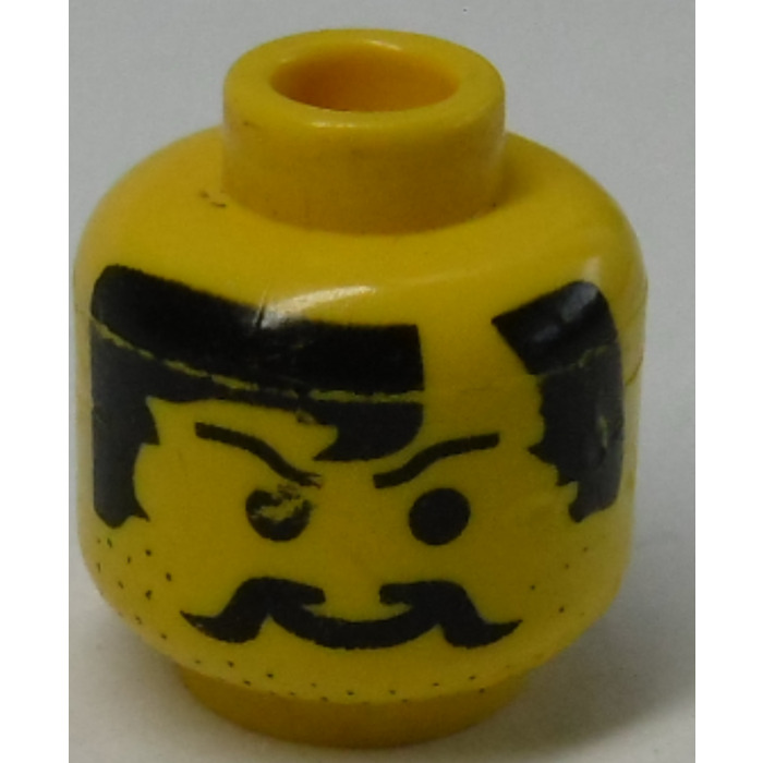 LEGO Hoofd met Moustache, Stubble en Zwart split Pony (Safety Stud ...