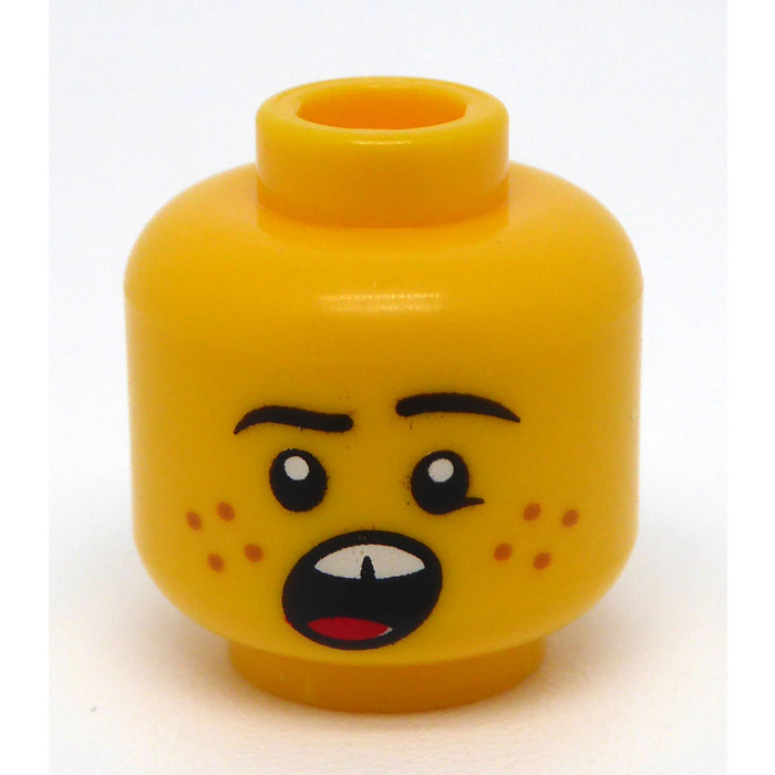 LEGO Head with Open Mouth with Two Teeth and Freckles (3626 / 100969 ...