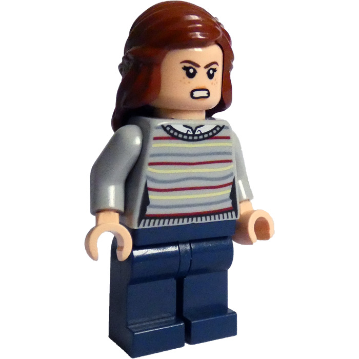 LEGO Hermione Granger with Gray Striped Jumper and Dark Blue Legs ...