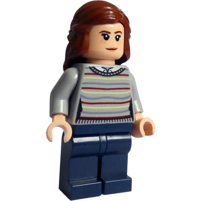 LEGO Hermione Granger with Gray Striped Jumper and Dark Blue Legs ...