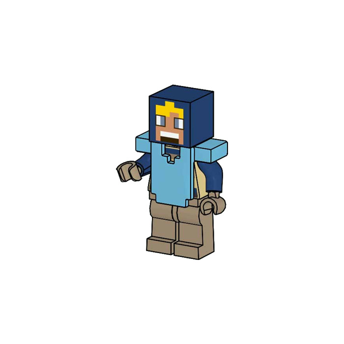LEGO Hero with Tan Torso and Medium Azure Armor Minifigure | Brick Owl