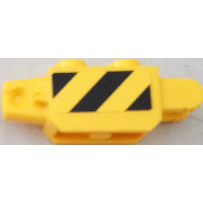 LEGO Hinge Brick 1 x 2 Vertical with Black and Yellow Danger Stripes ...