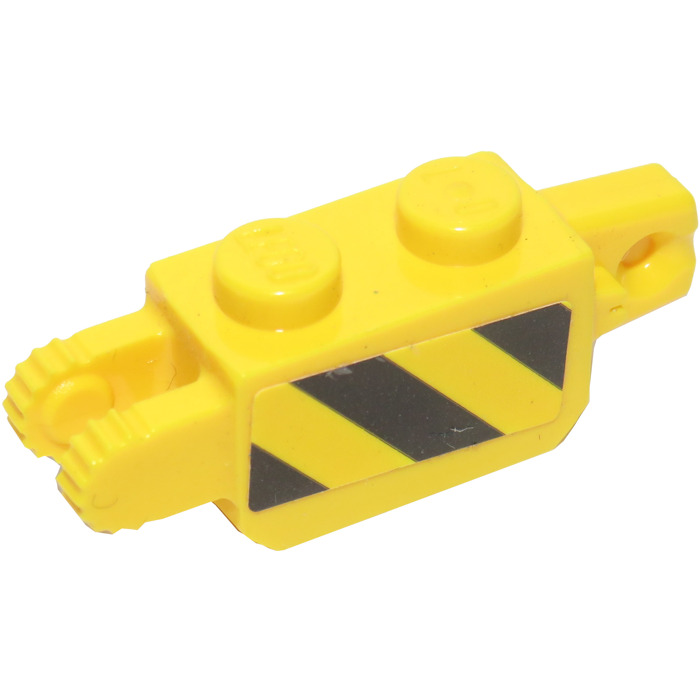 LEGO Hinge Brick 1 x 2 Vertical with Black Danger Stripes (Both Sides ...