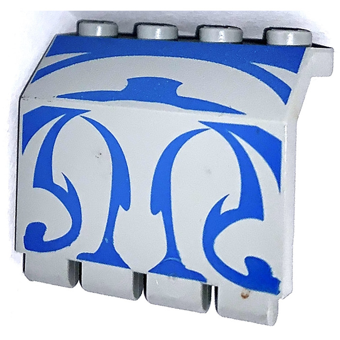 LEGO Hinge Panel 2 x 4 x 3.3 with Blue swirly decoration (2582 / 83826 ...
