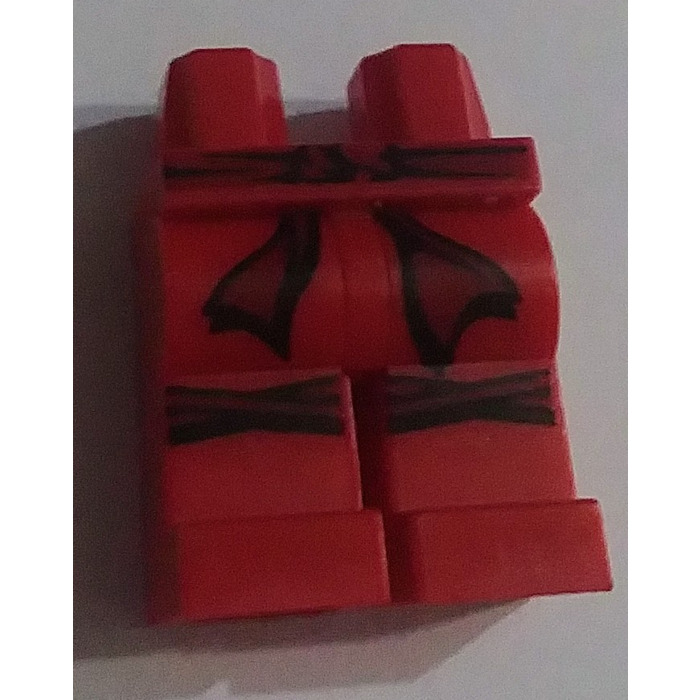 LEGO Hips and Legs with Black and Dark Red Belt and Sash and Knee ...