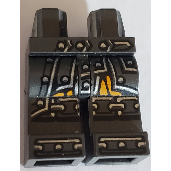 LEGO Hips and Legs with Metallic Silver Armor with Rivets and Snake ...