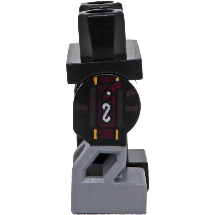 LEGO Hips and Legs with Strap and Flat Silver Prosthetic Right Lower ...