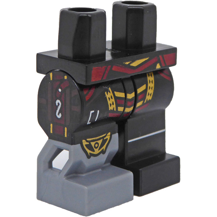 LEGO Hips and Legs with Strap and Flat Silver Prosthetic Right Lower ...