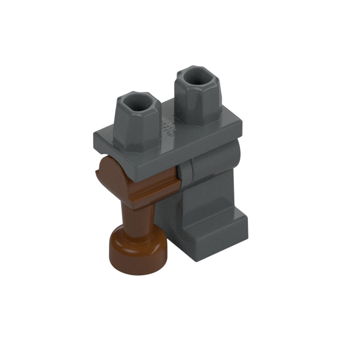 LEGO Hips with Dark Stone Gray Left Leg and Reddish Brown Peg Leg ...