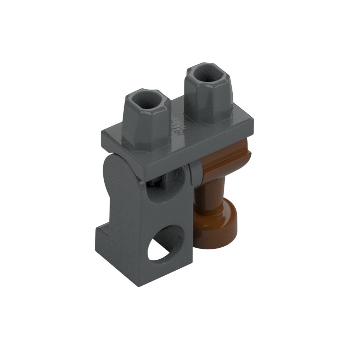 LEGO Hips with Dark Stone Gray Left Leg and Reddish Brown Peg Leg ...