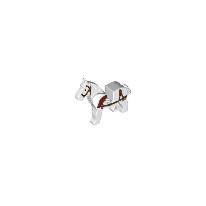 LEGO Horse with Moveable Head with Dark Brown Bridle and Harness with ...