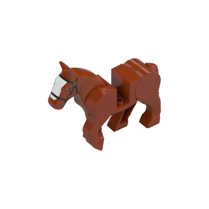 LEGO Horse with Moveable Legs with Black Bridle and Short White Blaze ...
