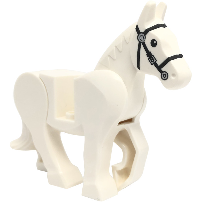 LEGO Horse with Moveable Legs with Black Bridle with Silver Buckle ...