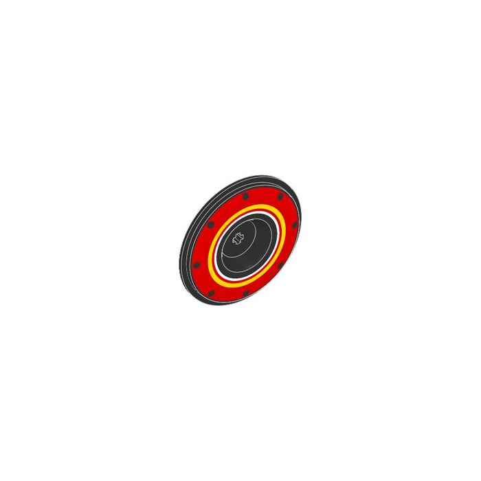 LEGO Hub Cap with Axle Hole with Red, Yellow and White Circles (4472 ...