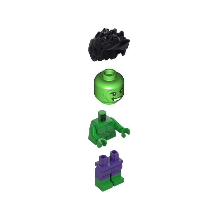 LEGO Hulk with Dark Purple Pants and Spiked Hair (Grin / Angry ...