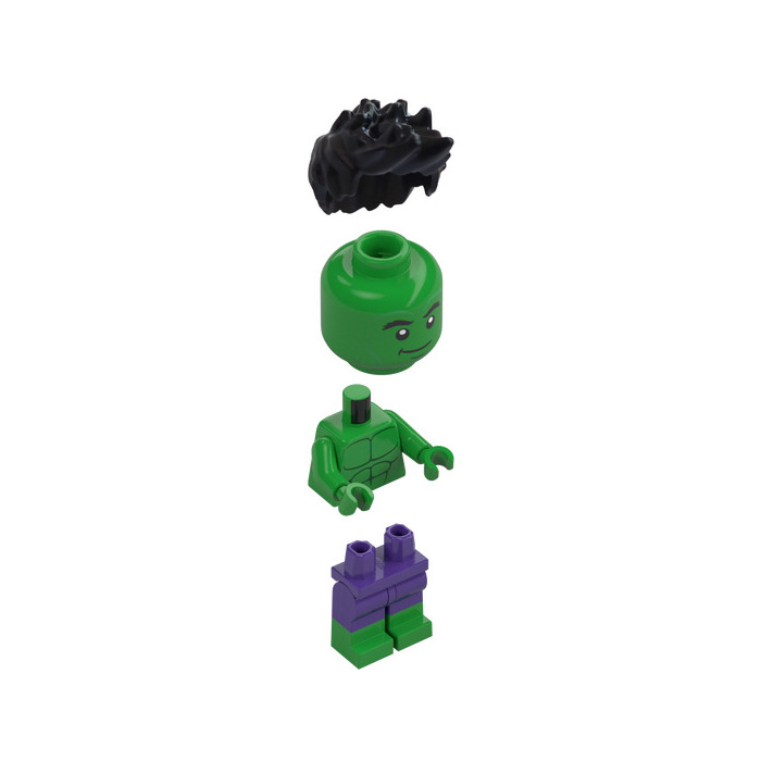 LEGO Hulk with Dark Purple Pants and Spiked Hair (Smile / Angry ...