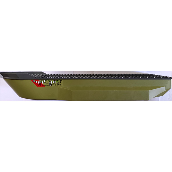 LEGO Hull 14 x 51 x 6 with Dark Stone Gray Top with fish skeleton ...