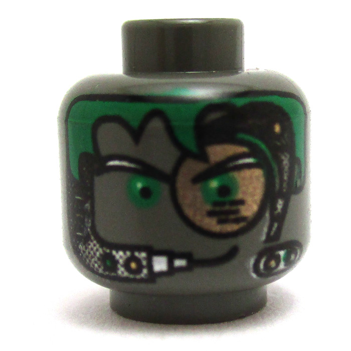 LEGO Insectoids Villian with Airtanks Minifigure head with Green Hair ...