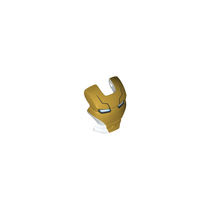 LEGO Iron Man Visor with Gold Face and Blue and White Eyes (25502 / ...