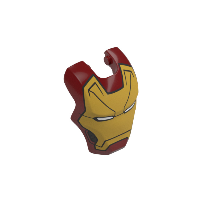 LEGO Iron Man Visor with Gold Face, White Eyes and Black Forehead and ...
