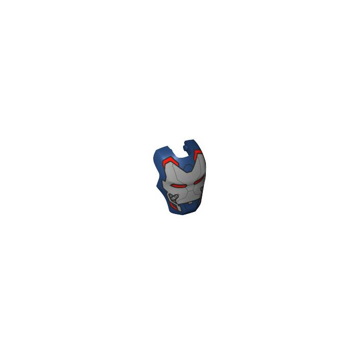 LEGO Iron Man Visor with Iron Patriot Silver Face and Red Eyes (80430 ...