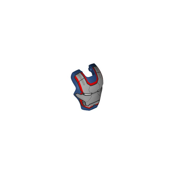LEGO Iron Man Visor with Iron Patriot Silver Face, White Eyes and Red ...