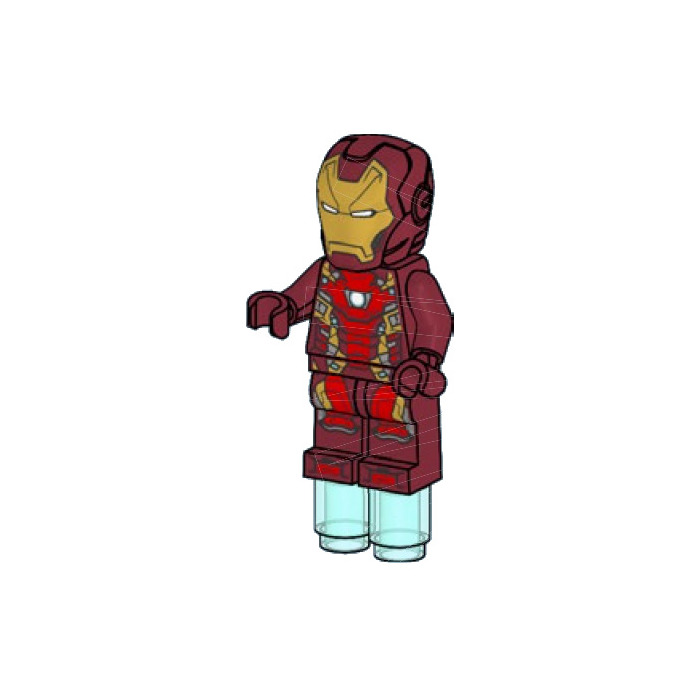 LEGO Iron Man with Mark 46 Armor with Large Helmet Visor and Foot ...