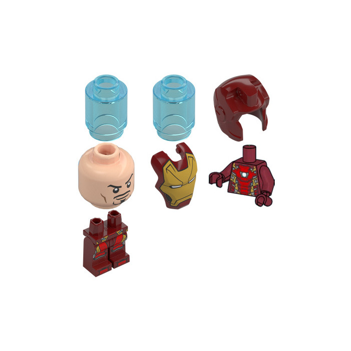 LEGO Iron Man with Mark 46 Armor with Large Helmet Visor and Foot ...