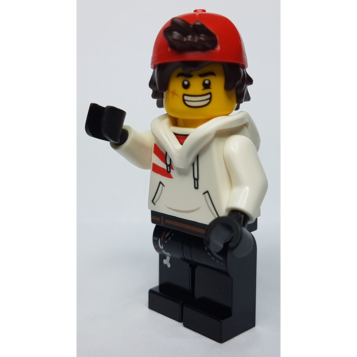 LEGO Jack Davids with White Hoodie and Backwards Cap (Smile / Grumpy ...