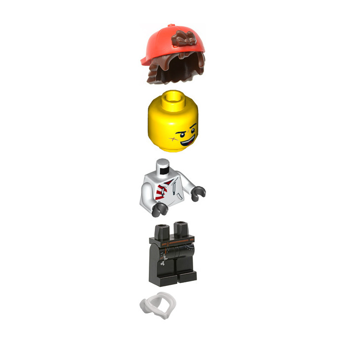 LEGO Jack Davids with White Hoodie and Backwards Cap (Smile / Scared ...