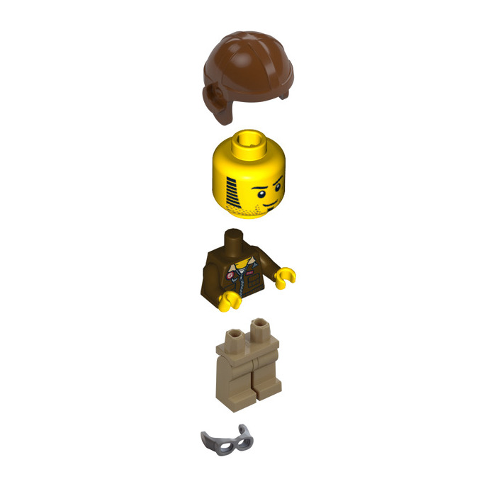 LEGO Jake Raines with Brown Jacket and Aviator Hat Minifigure | Brick ...