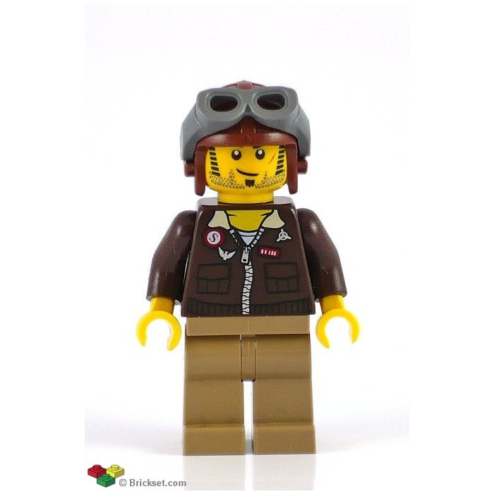 LEGO Jake Raines with Brown Jacket and Aviator Hat Minifigure | Brick ...