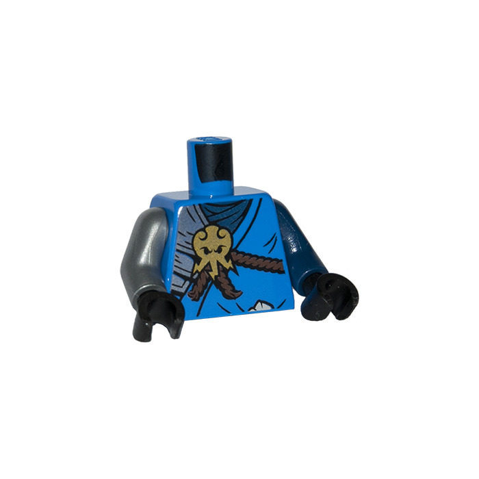 LEGO Jay Torso with armor plate décoration, dark blue scarf and golden ...