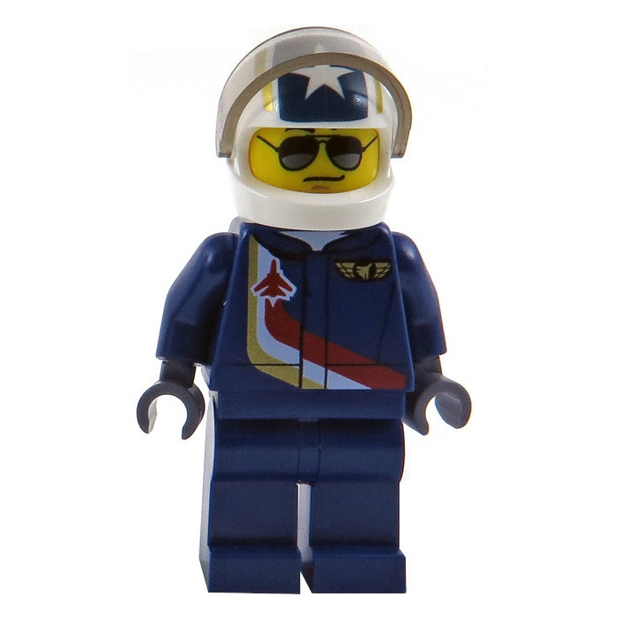 LEGO Jet Pilot with White Crash Helmet with Star Minifigure | Brick Owl ...