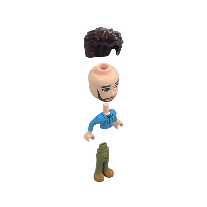 LEGO Jonathan with Denim Shirt and Dark Brown Hair Minifigure | Brick Owl
