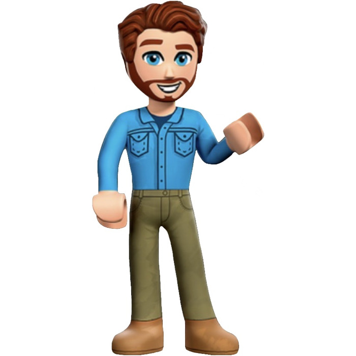 LEGO Jonathan with Denim Shirt and Reddish Brown Hair Minifigure ...