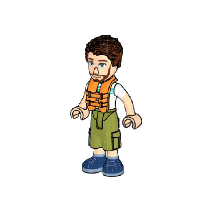 LEGO Jonathan with White T-Shirt and Life Jacket Minifigure | Brick Owl