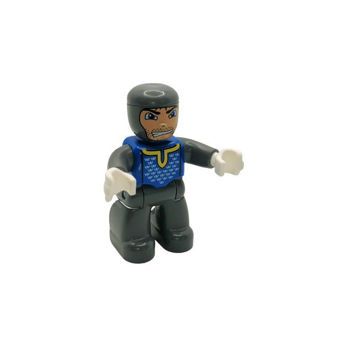 LEGO Knight with Blue Top Duplo Figure with Gray Arms and White Hands ...