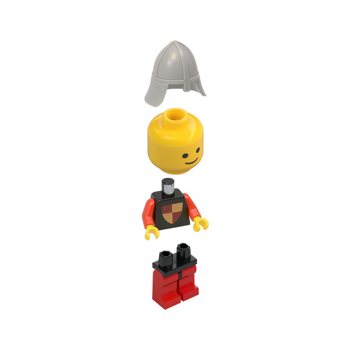 LEGO Knights Tournament Knight Black, Red Legs with Black Hips, Helmet ...