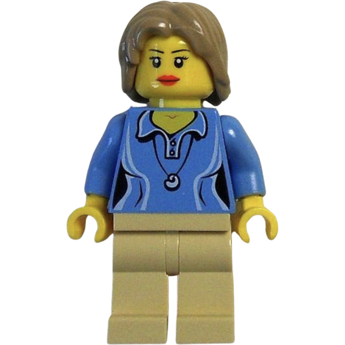 LEGO Lady with Blue Polo Shirt and Shell Necklace Minifigure | Brick ...